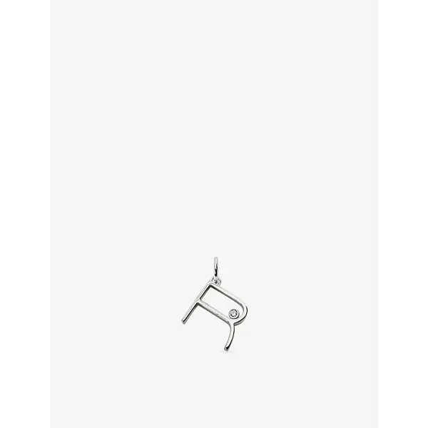 Monica Vinader Solitaire Diamond Initial R Sterling- And 0.035ct Lab-grown Diamond Pendant - Silver
