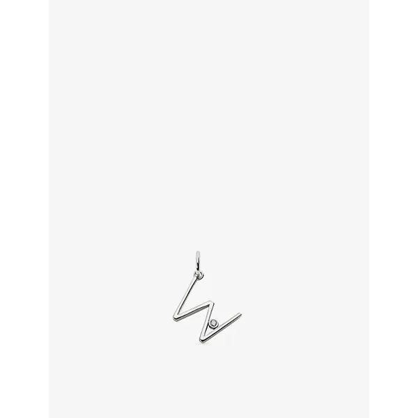 Monica Vinader Sterling And Lab-grown Diamond Initial 'w' Pendant - Silver