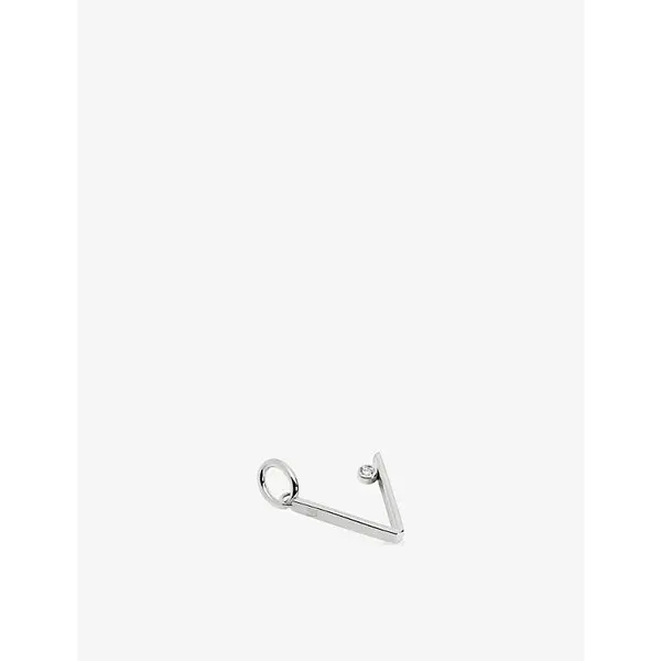 Monica Vinader Sterling And Lab-grown Diamond Initial V Pendant - Silver