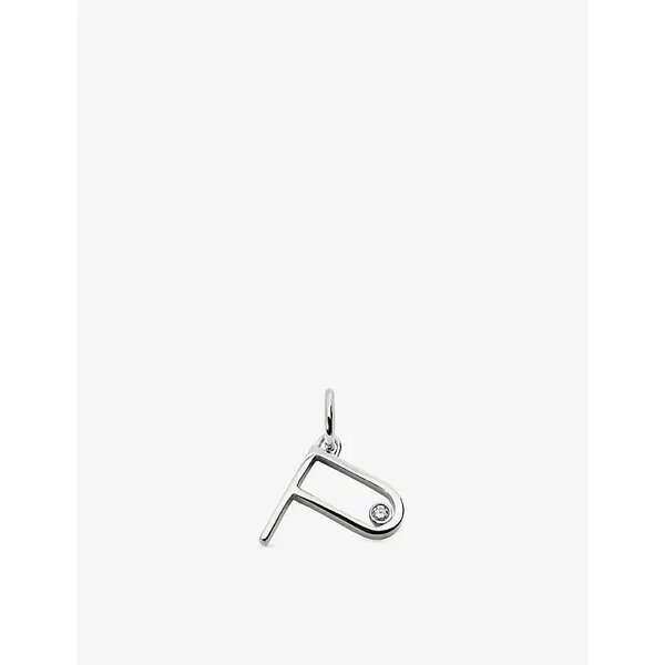 Monica Vinader Sterling & Lab-grown Diamond Initial Pendant - Silver