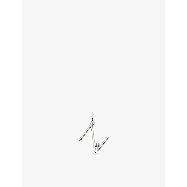 Monica Vinader Sterling And Lab-grown Diamond Initial Pendant Charm - Silver