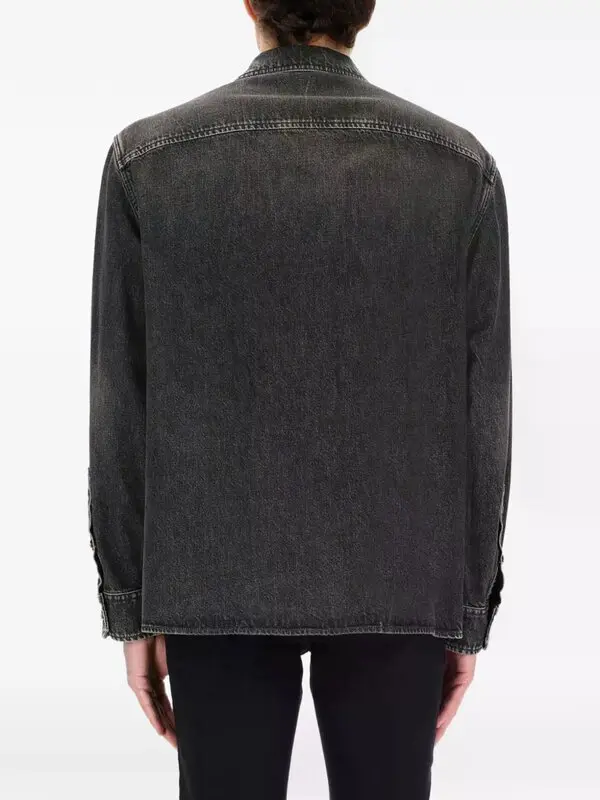 Versace Zip-up Denim Jacket - Black