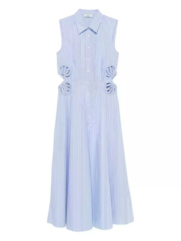 Sandro Cut-out Striped Midi Dress