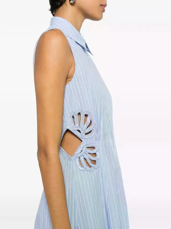 Sandro Cut-out Striped Midi Dress