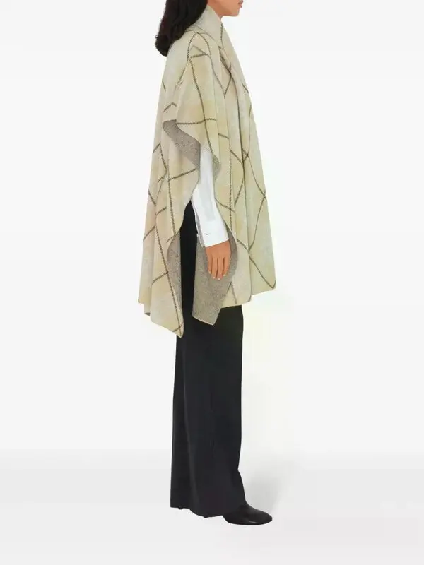 Burberry Check Wool Blend Cape