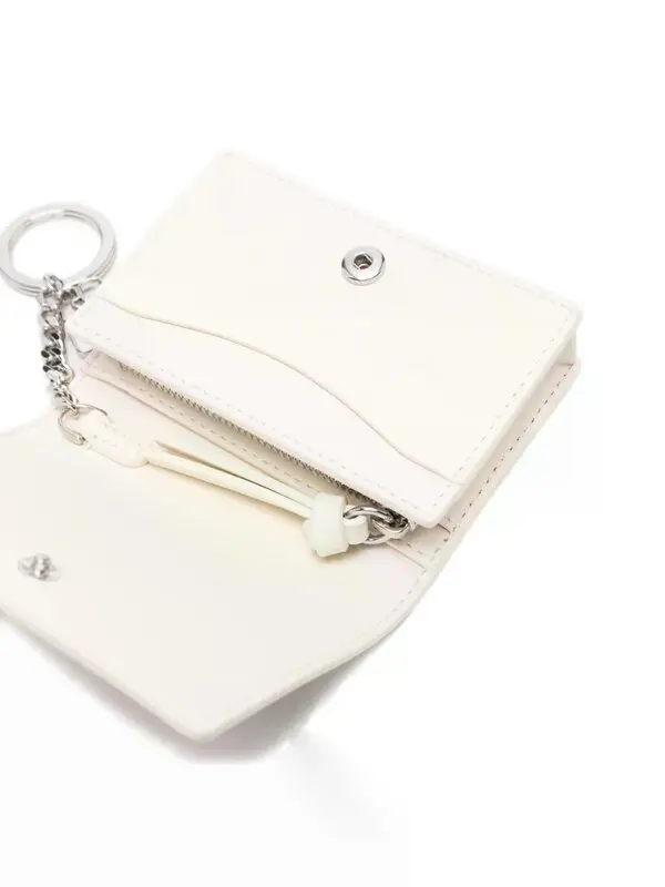 GANNI Raspberry-print Logo-plaque Wallet - Neutrals