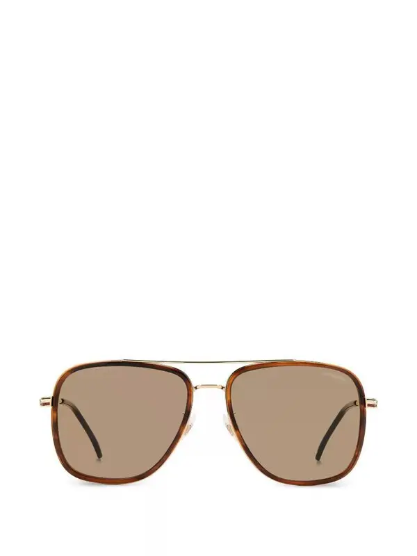 Carrera Eyewear Aviator Frame Sunglasses With Gold Tone Double Bridge - Brown