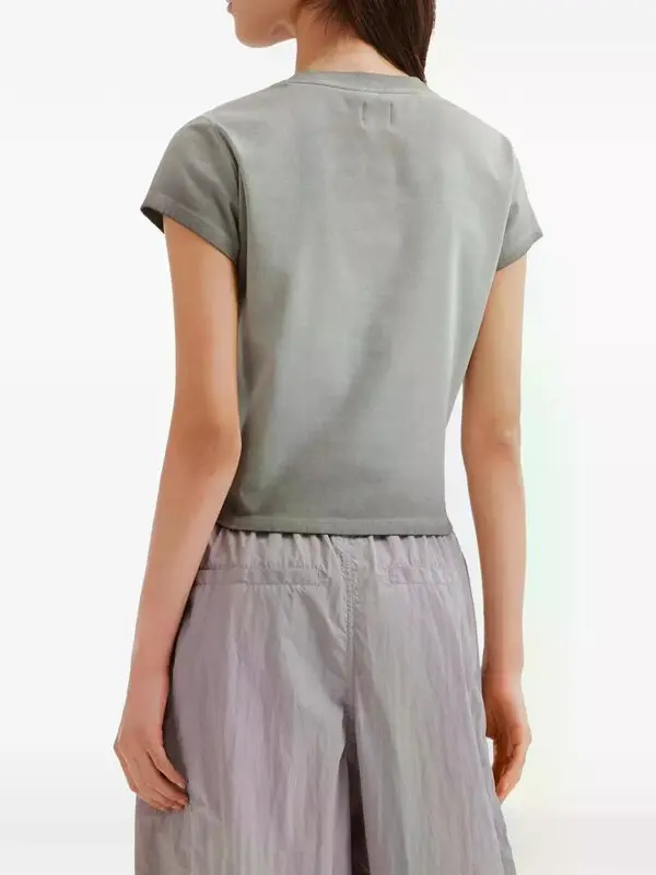B+AB Cherry Print Crystal Embellished T-shirt - Grey