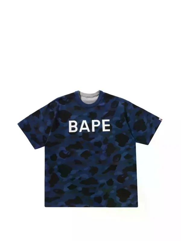 A BATHING APE Logo-print Camouflage T-shirt - Grey