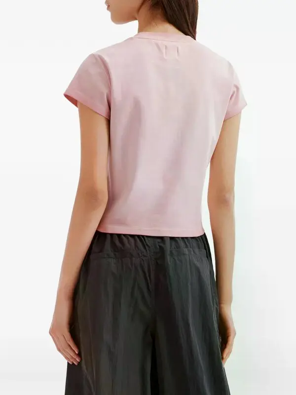 B+AB Cherry Print Crystal-embellished Crewneck T-shirt - Pink