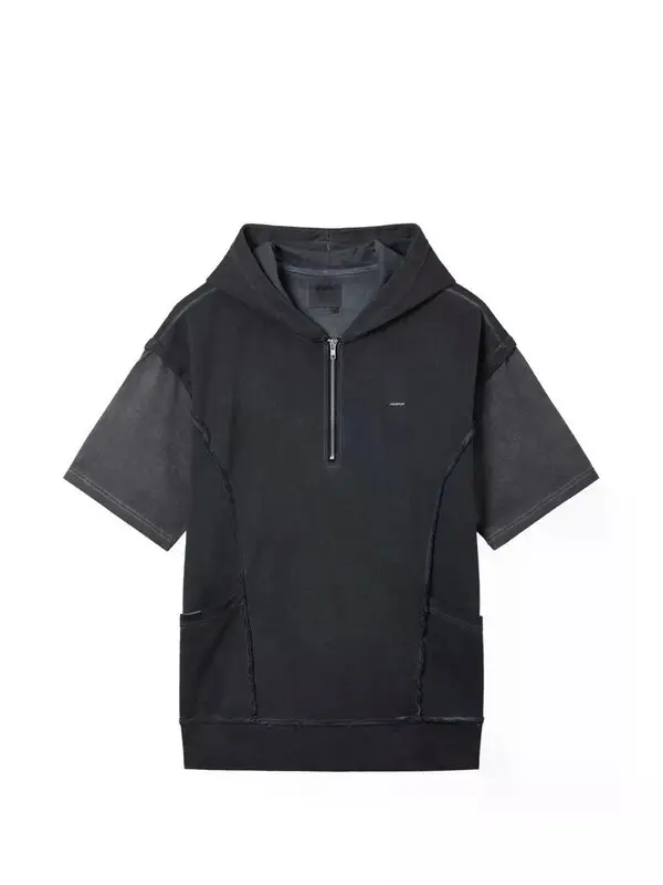 MUSIUM DIV. Half-zip Hooded T-shirt