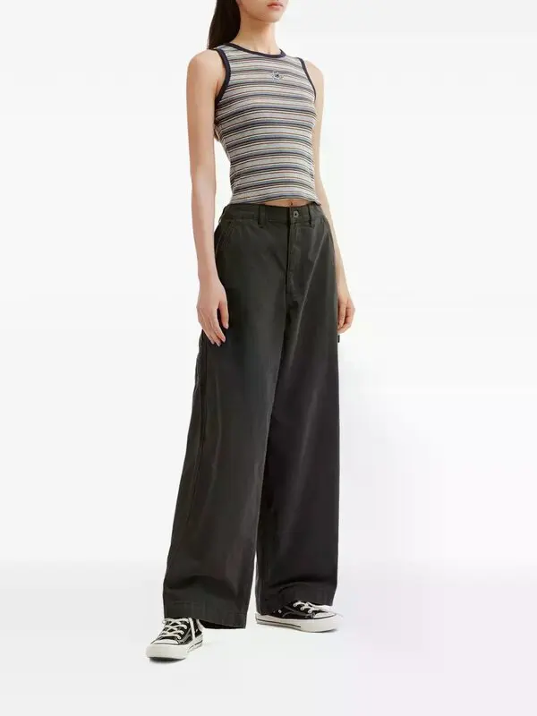 FINGERCROXX Horizontal Stripe Ribbed Knit Top