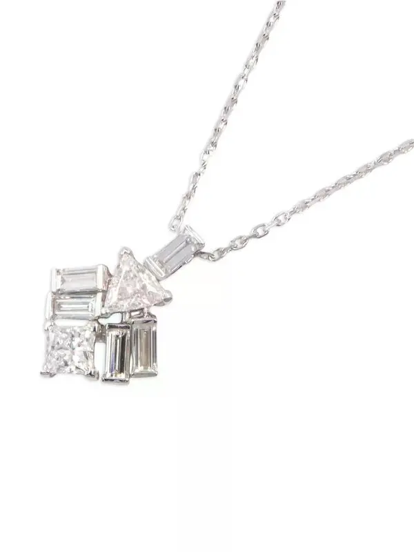 Cartier 18k White Gold Multi-cut Diamond Necklace - Silver
