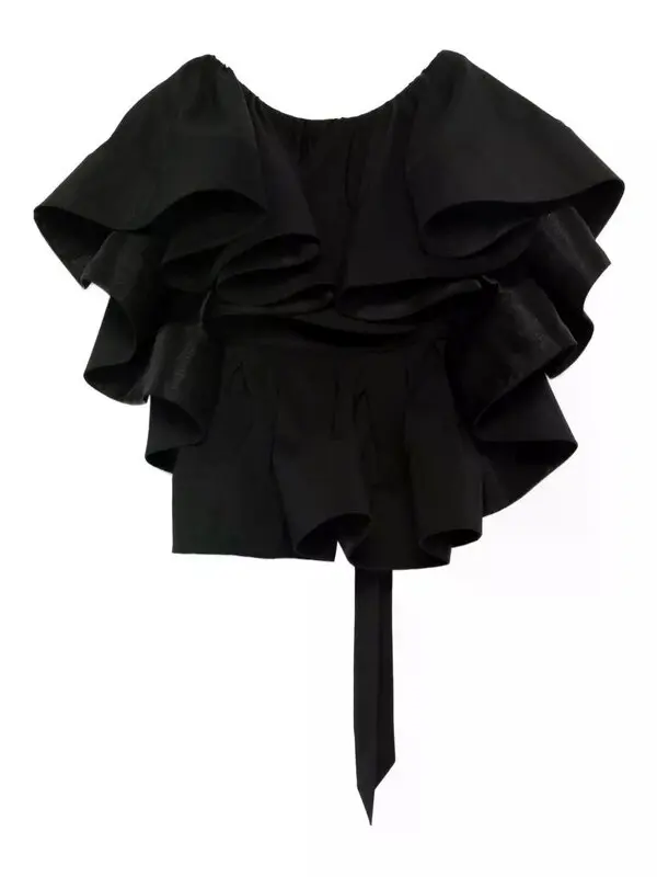 Viktor & Rolf Wool Blend Ruffled Blouse