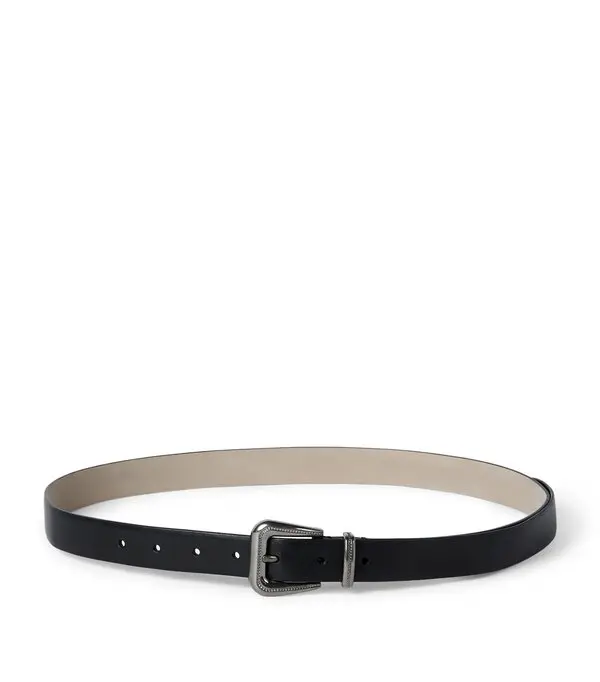 Brunello Cucinelli Calfskin Leather Belt - Black