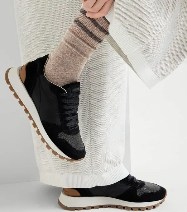Brunello Cucinelli Cashmere-blend Sparkling Knit Socks - Brown