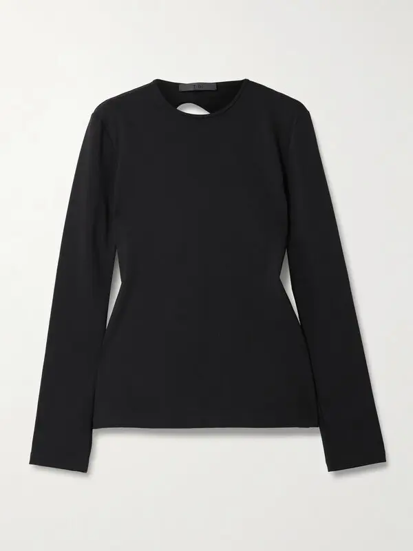 Tibi Cutout Stretch-jersey T-shirt