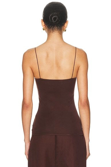 Enza Costa Supima Cotton Essential Strappy Tank Top - Chocolate