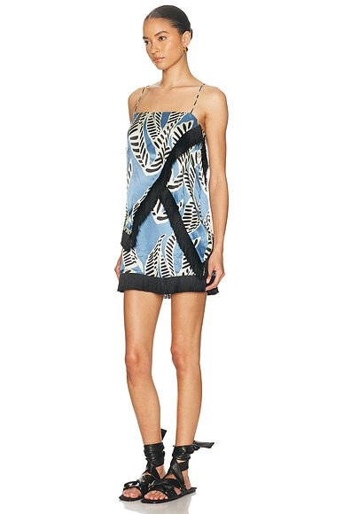 Alexis Coro Dress With Fringed Detailing - Azure