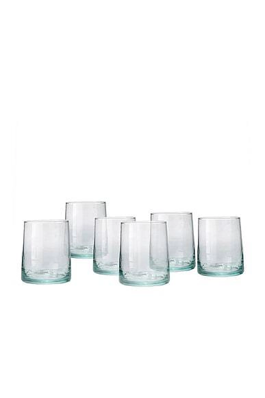VERVE CULTURE Short Moroccan Cone Glassware Set Of 6 - Clear