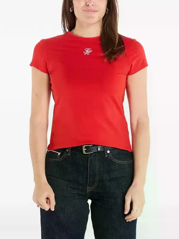Tommy Hilfiger Embroidered Logo T-shirt - Red