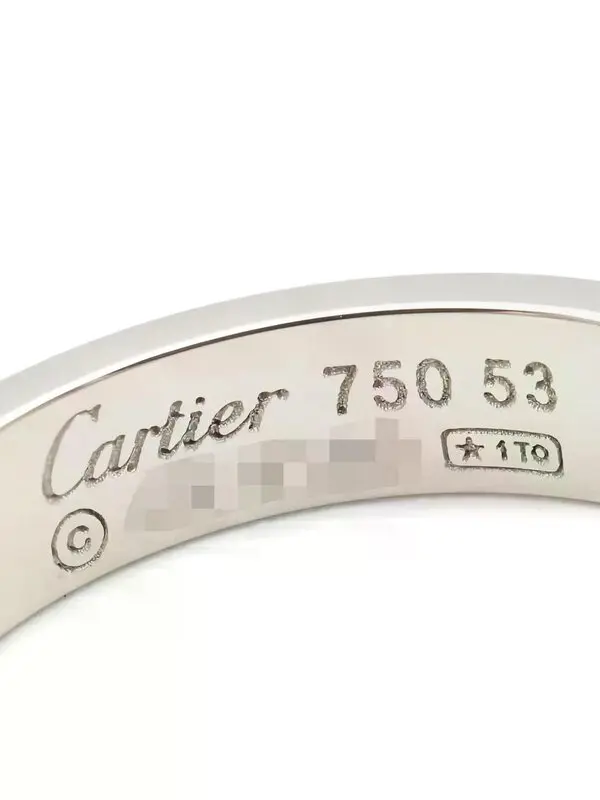 Cartier 18k White Gold Happy Birthday Band Ring - Silver