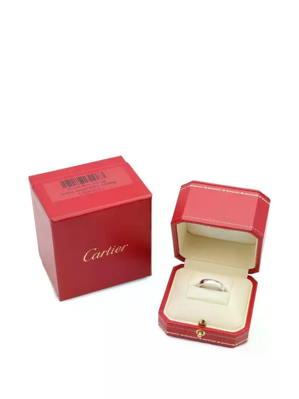 Cartier 18k White Gold Happy Birthday Band Ring - Silver