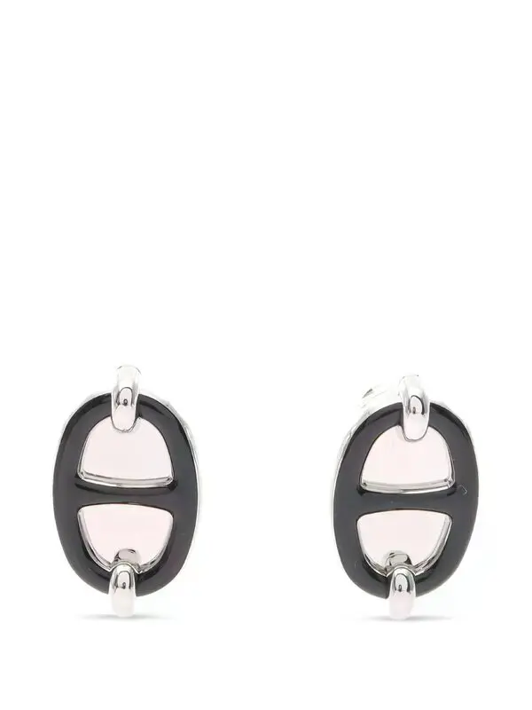 Hermès Tone Maillon Motif Earrings - Silver
