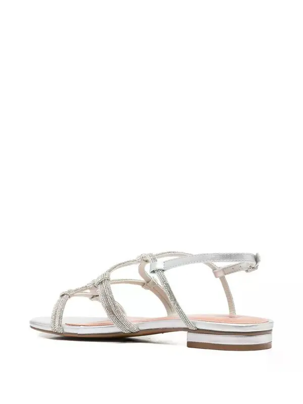 BIBI LOU Crystal Embellished Cage Slingback Sandals - Silver