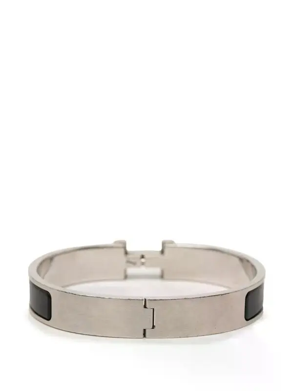 Hermès Enamel And Palladium-plated Metal Clic H Bracelet Pm
