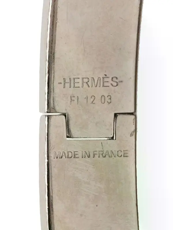 Hermès Enamel And Palladium-plated Metal Clic H Bracelet Pm