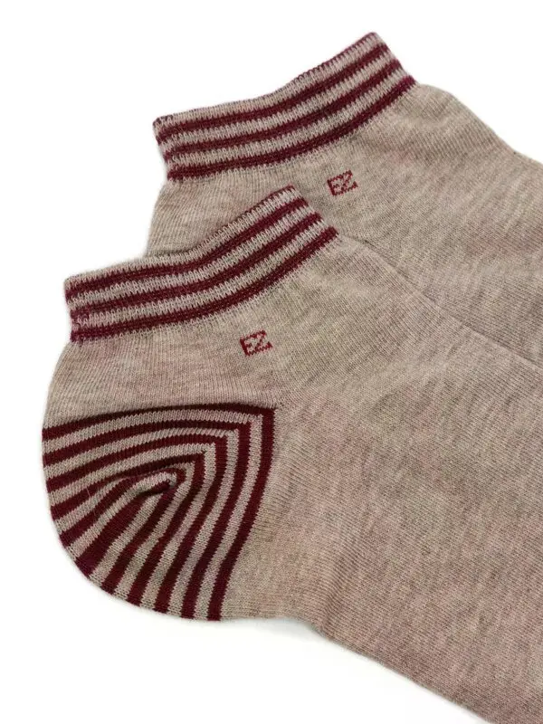 Zegna Ribbed Ankle Socks With Logo Embroidery