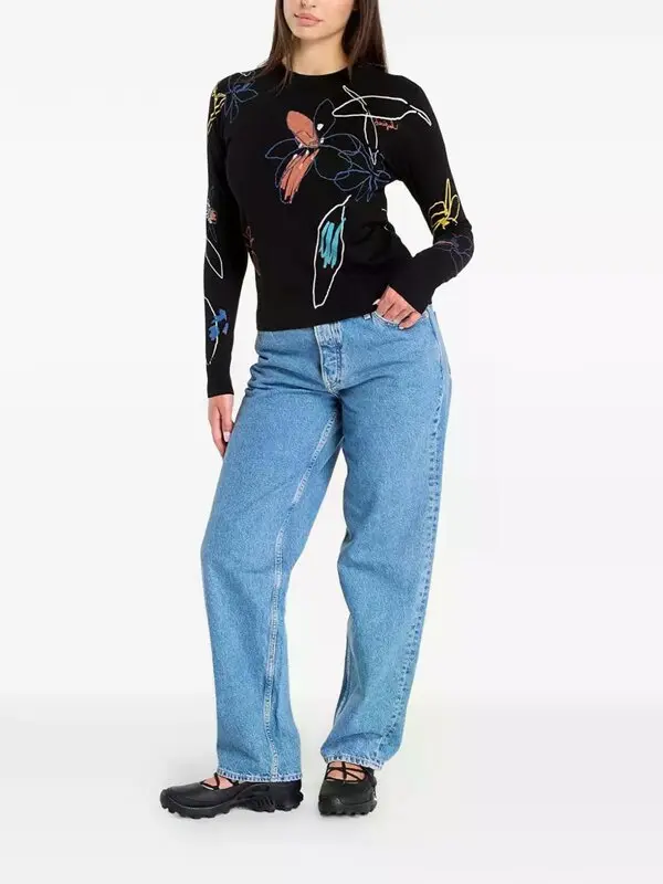 Desigual Floral Print Crew Neck Sweater