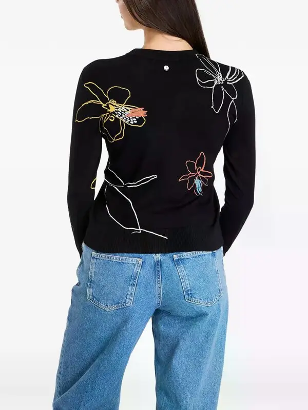 Desigual Floral Print Crew Neck Sweater
