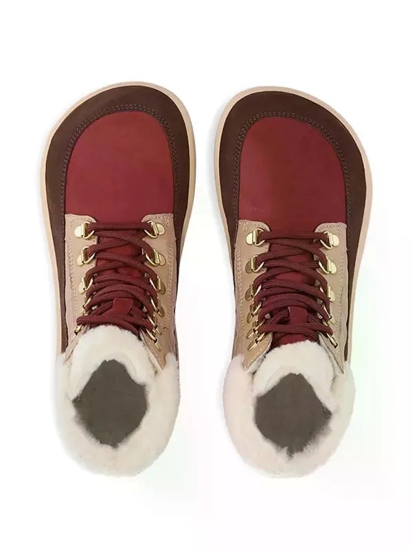 Be Lenka Olivia Quilted Shearling Trim Sneakers - Red