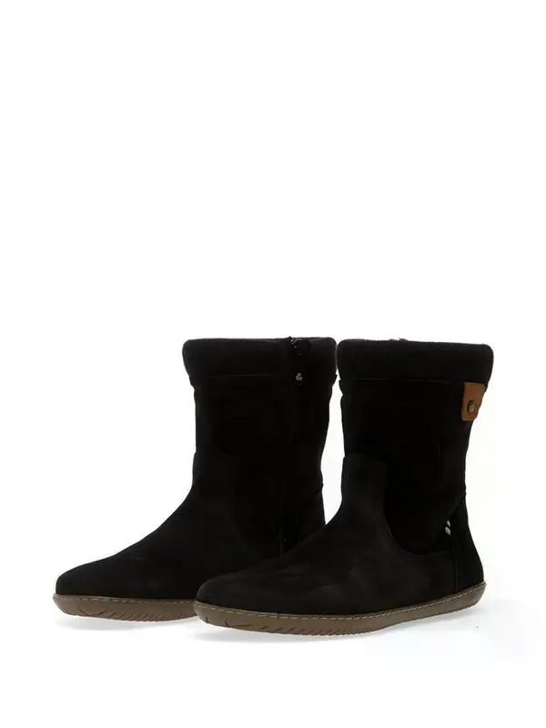 GROUNDIES Iceland Ribbed Detail Suede Boots - Black