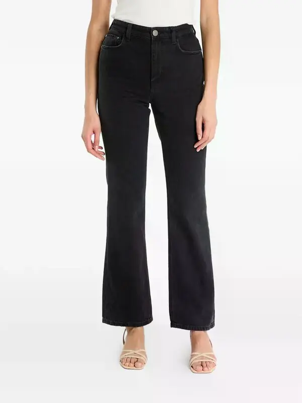 Guess Logo Patch Flare Jeans - Black