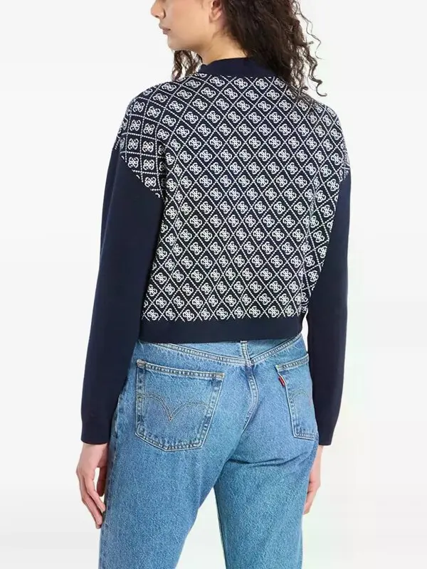 Guess Aubrey Monogram-patterned Sweater - Blue