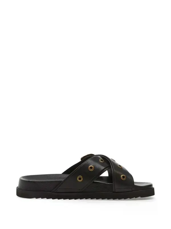 ALLSAINTS Suki Embellished Buckle Sandals - Black