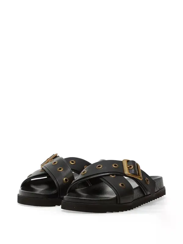 ALLSAINTS Suki Embellished Buckle Sandals - Black