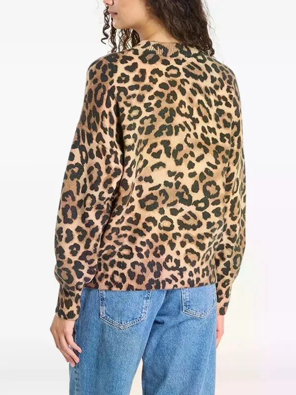 Desigual X Disney Minnie Mouse Leopard Print Crew Neck Sweater