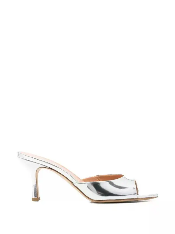 THE SELLER Metallic Open-toe Mules - Silver