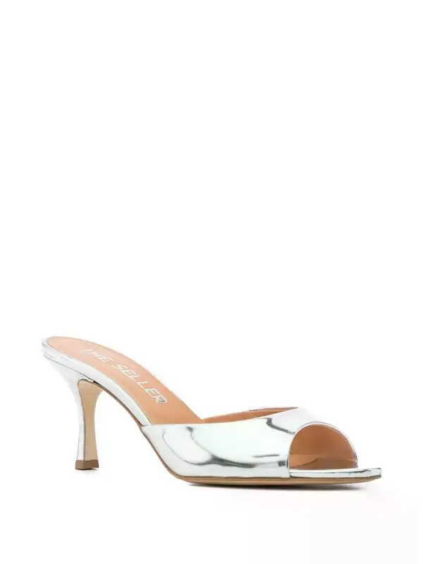 THE SELLER Metallic Open-toe Mules