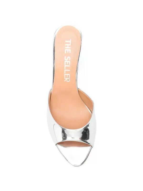 THE SELLER Metallic Open-toe Mules