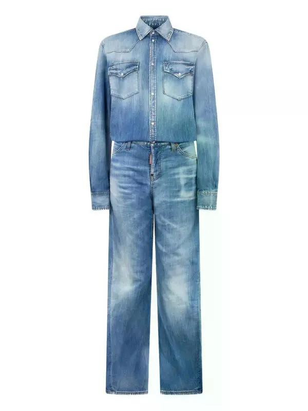 Dsquared2 Denim Trucker Jumpsuit - Blue