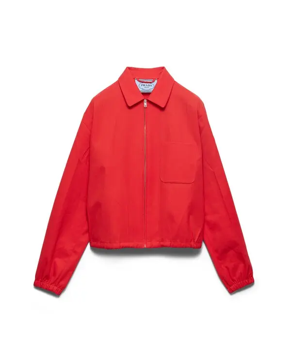 Prada Gabardine Blouson Jacket With Drawstring Hem