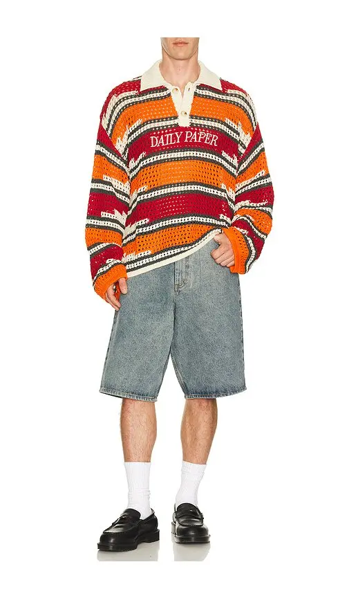 DAILY PAPER Compact Shield Embroidery Denim Shorts