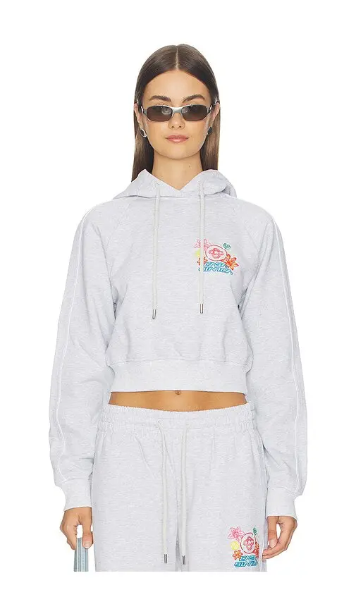 Casablanca Cropped Hoodie - Grey