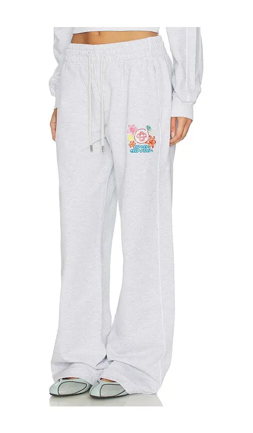 Casablanca Embroidered Wide Leg Jersey Pants