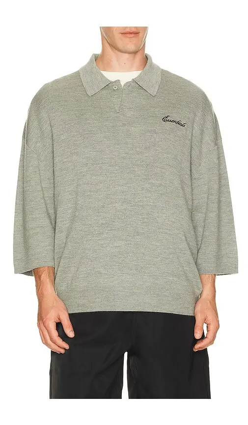 Fear Of God Signature 3/4 Sleeve 90's Knit Polo In . Also - Grey